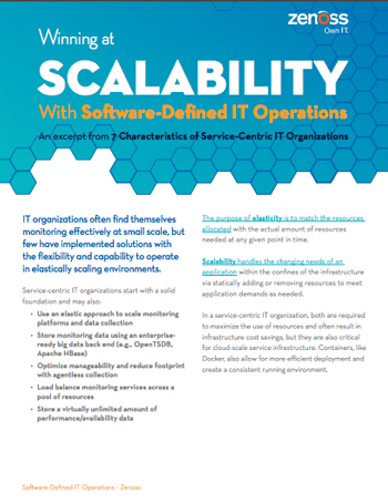 Scalability With Software-Defined IT Operations - Zenoss